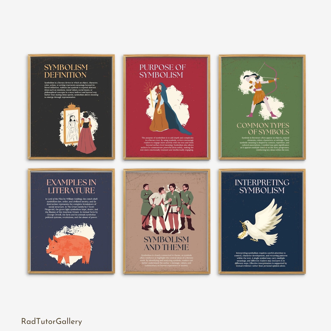 Symbolism in Literature Posters, Figurative Language Wall Art, Literary ...