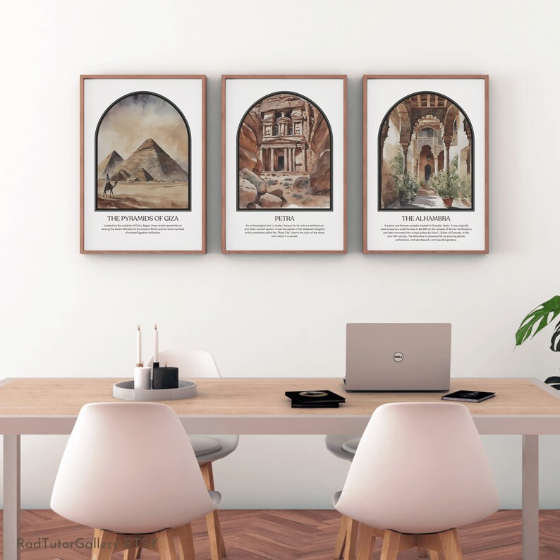 Famous Historical Landmarks Posters, World Geography Classroom Decor ...