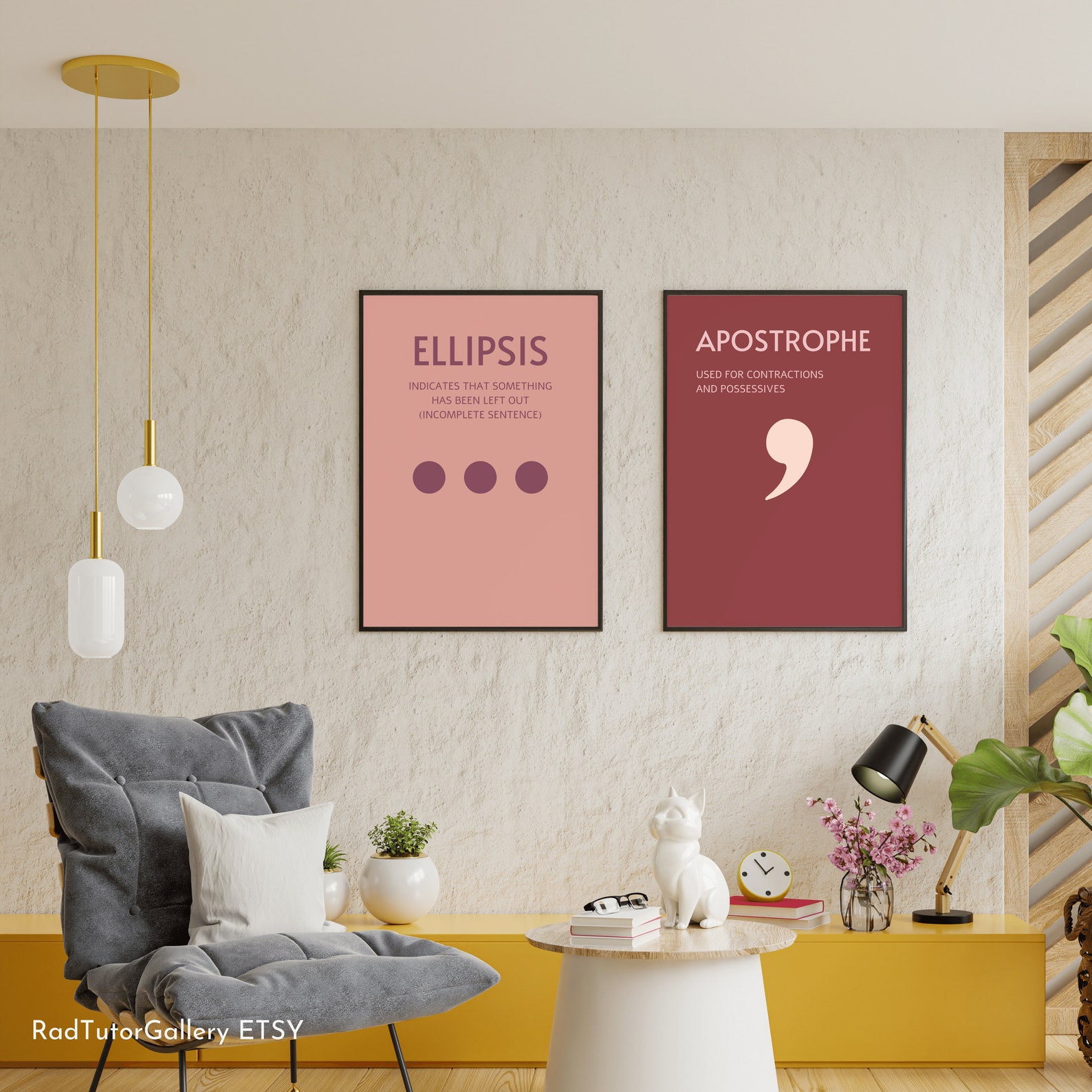 Punctuation Posters Set of 12 Boho Neutral Color Palette - Etsy