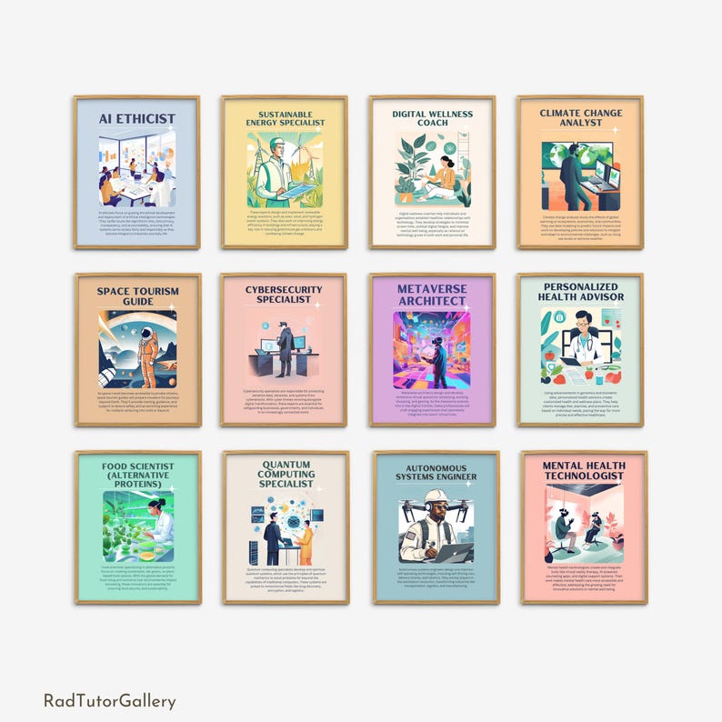 Careers of the Future Posters, Future Jobs Wall Art, Trendy Classroom ...