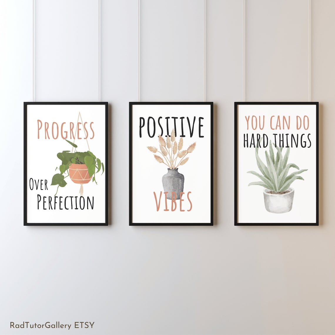 Modern Boho Plants Motivational Classroom Posters, Positive Affirmation ...