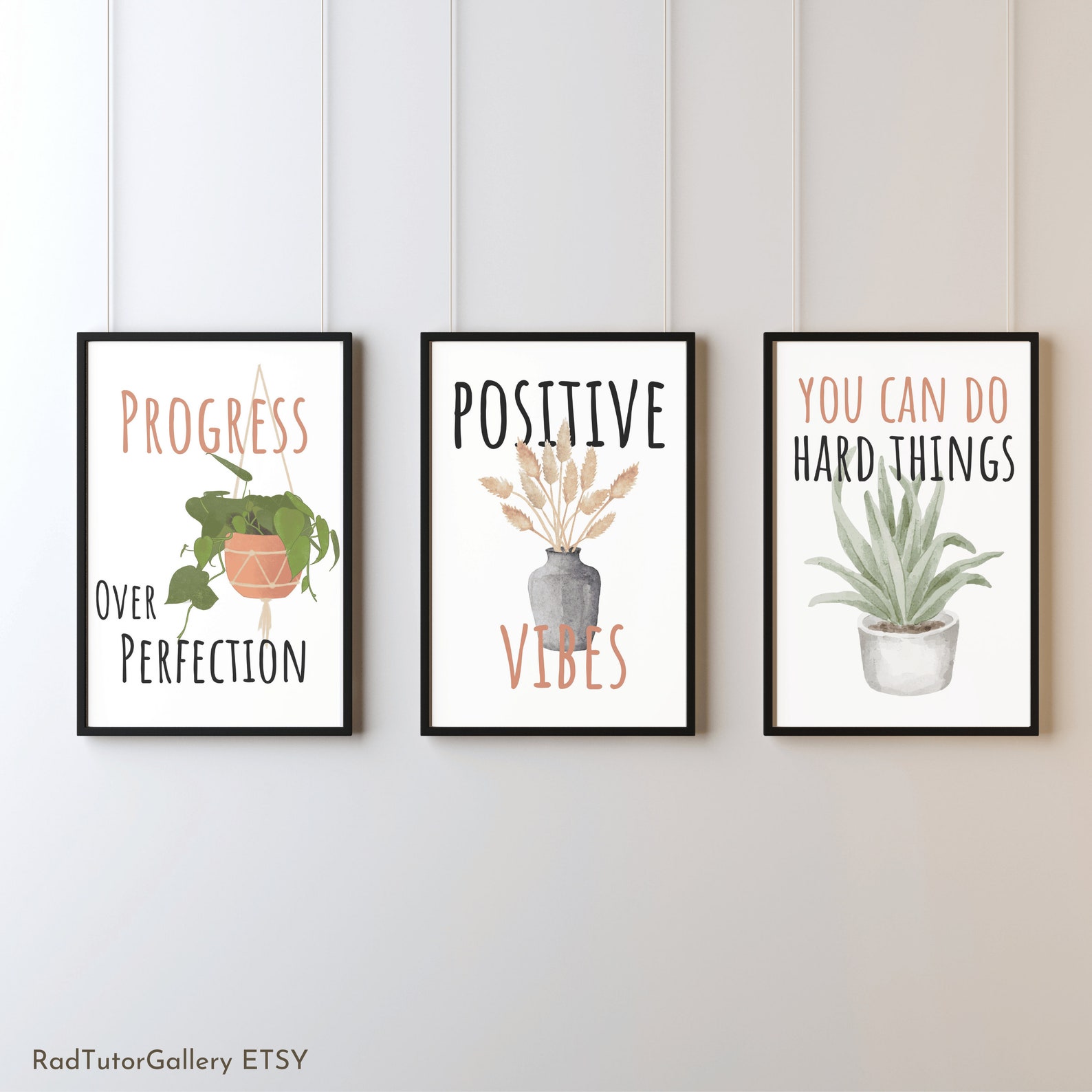 Modern Boho Plants Motivational Classroom Posters, Positive Affirmation ...