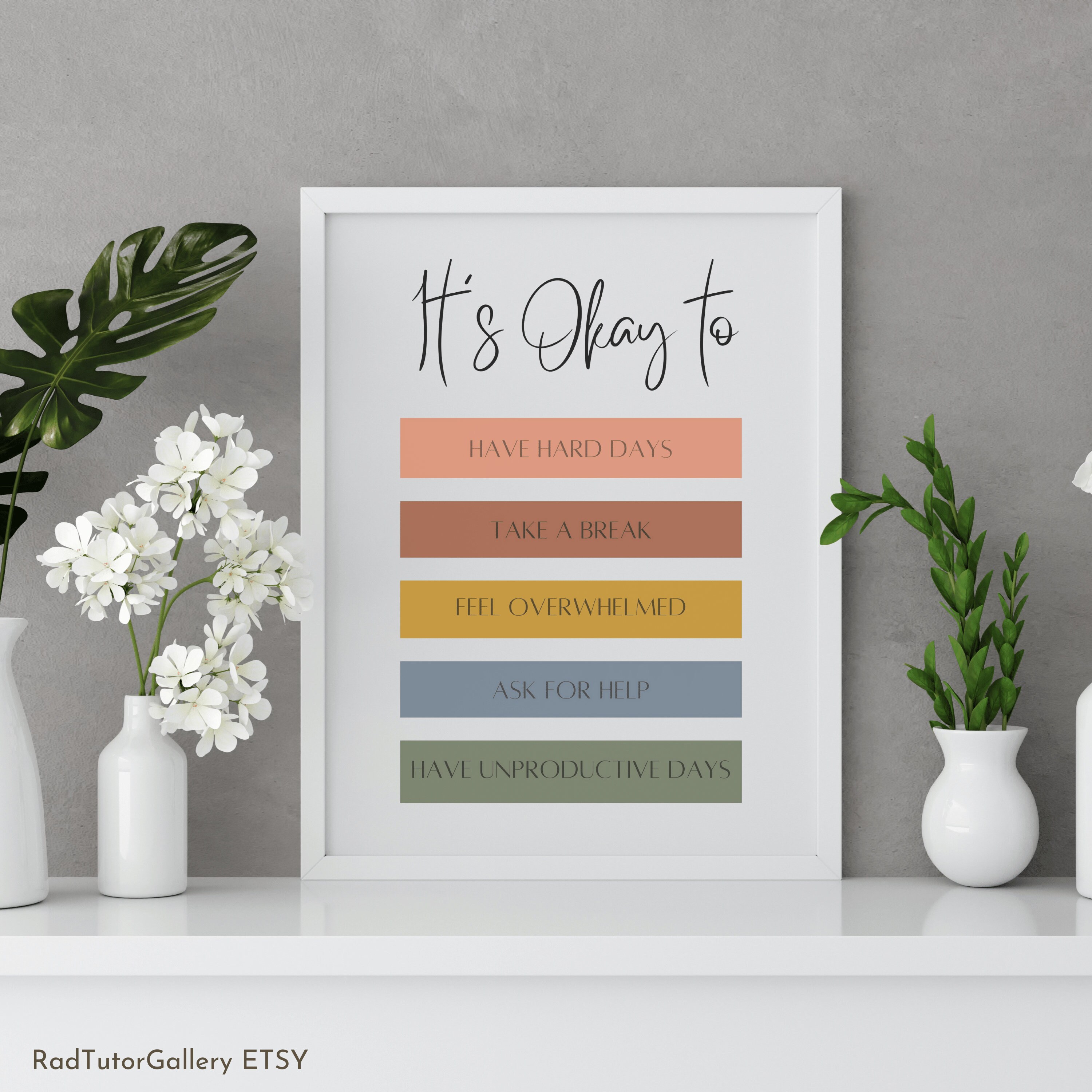 It's Okay Wall Art, Boho Classroom Decor, Classroom Poster, Classroom ...