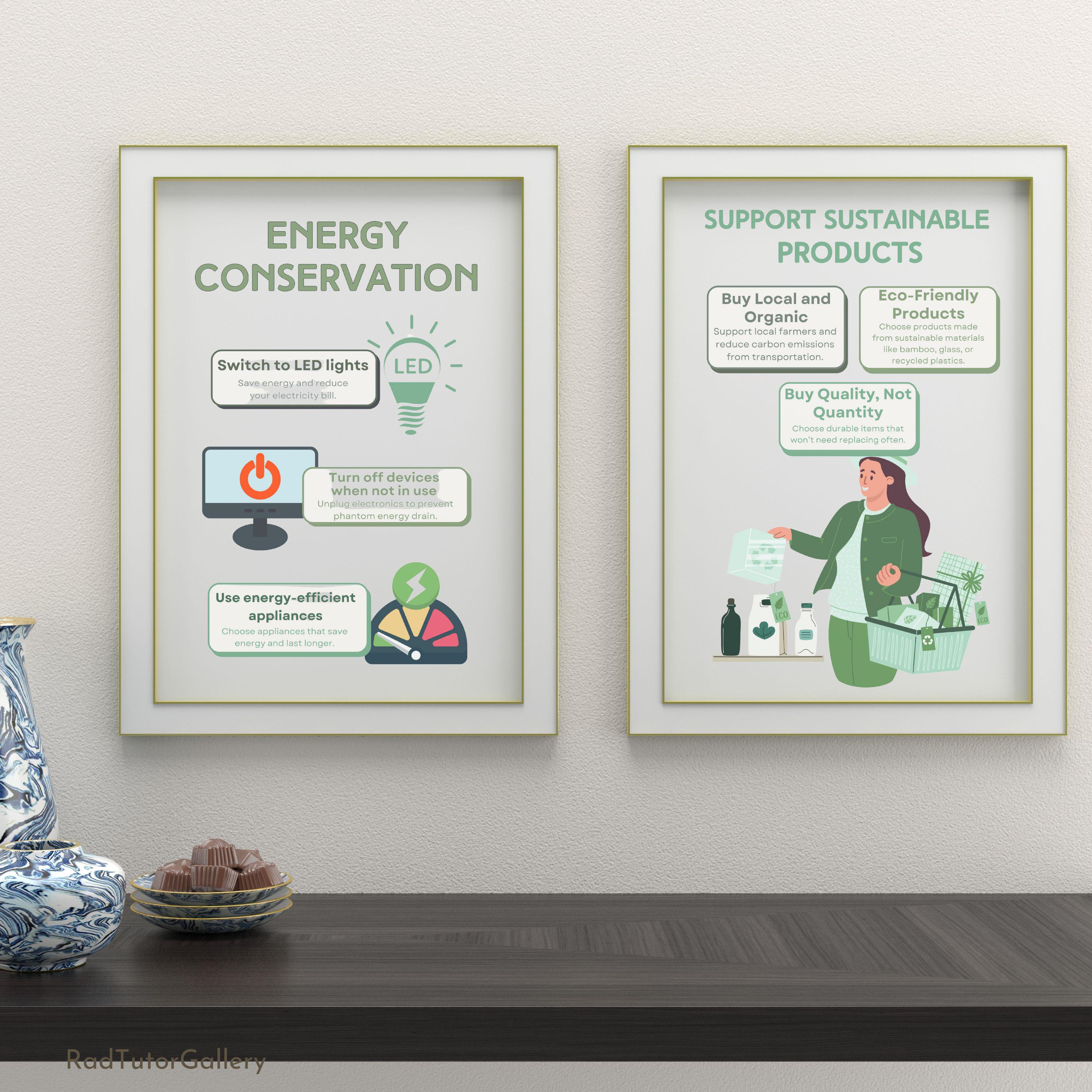 Practice Sustainability Posters, Middle High School Science, Ecology ...
