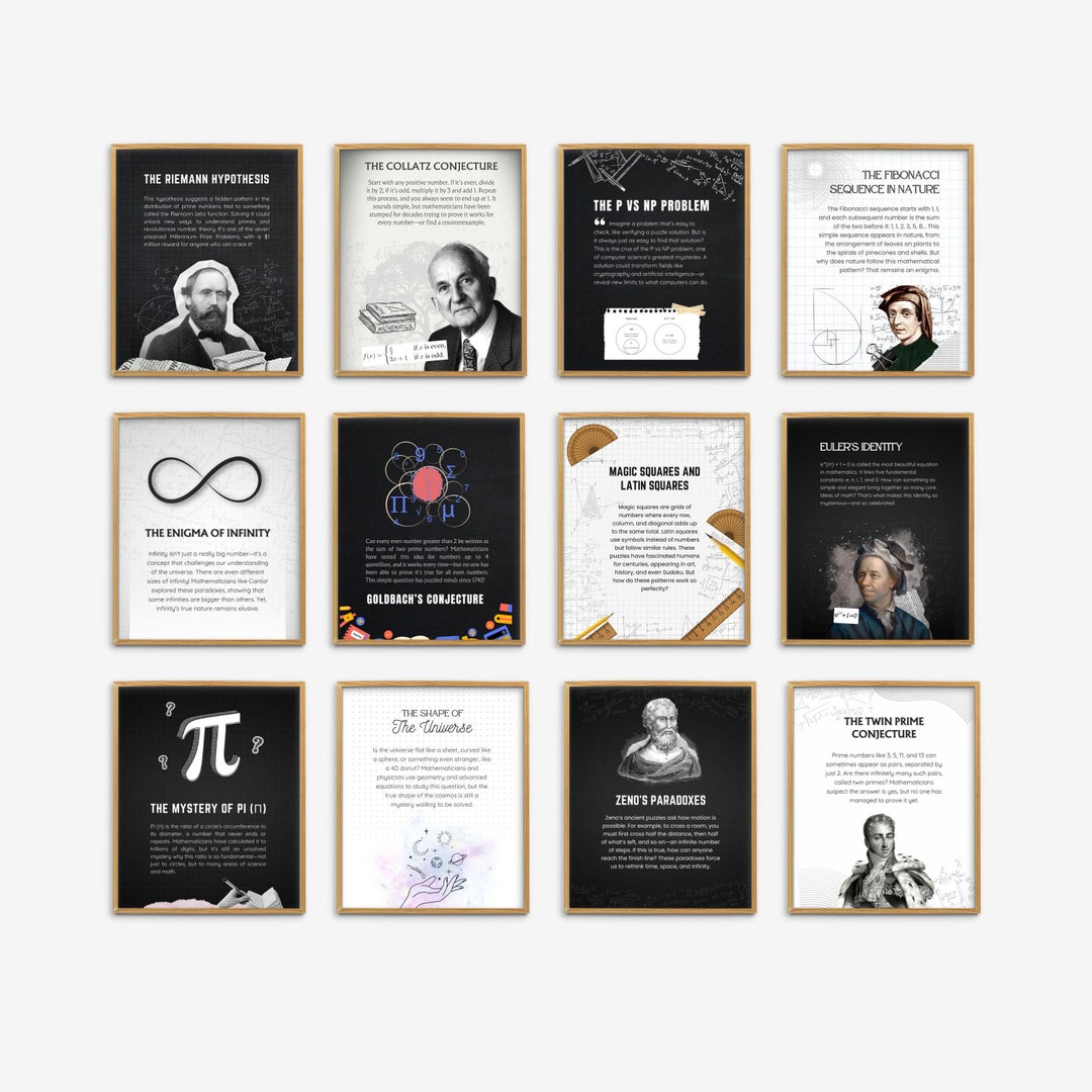 Mathematical Mysteries Posters, Math Classroom Poster, Mathematics ...