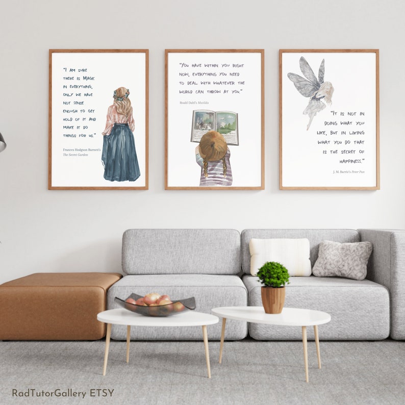Children's Literature Inspirational Quote Print Set, English Classroom ...