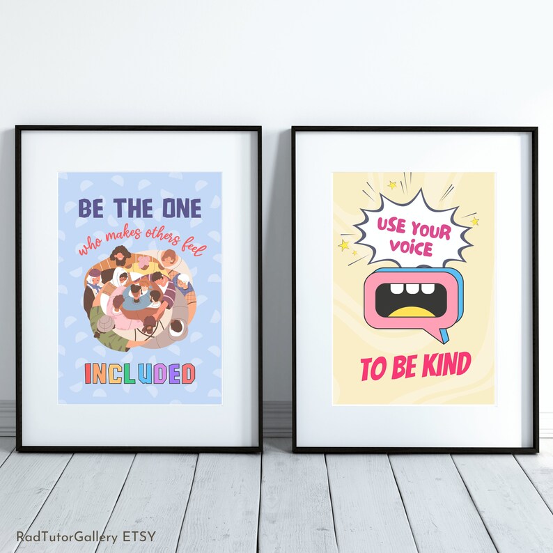 Fun Diversity Classroom Poster Set of 6, Groovy Classroom Decor ...