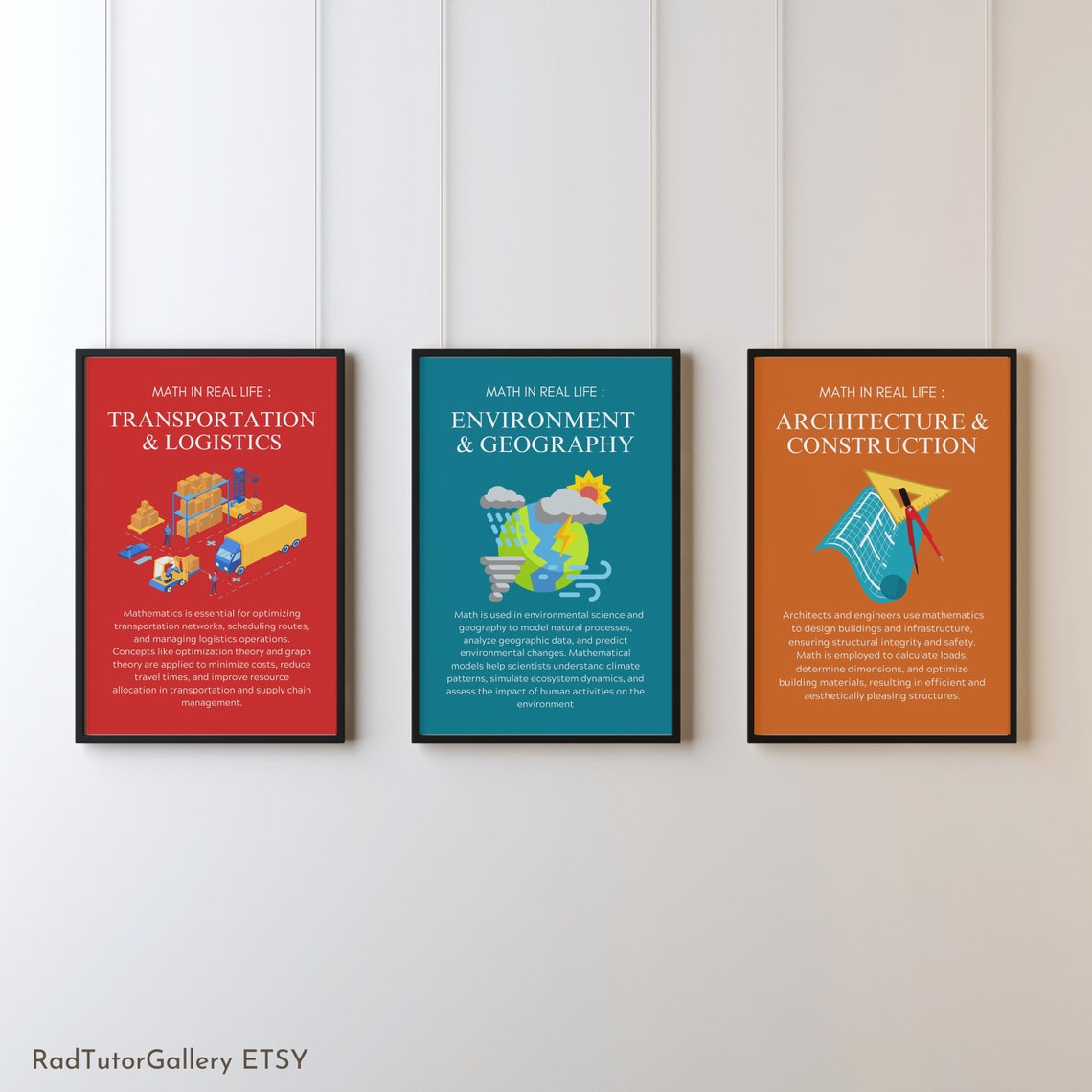 Math in Real Life Posters, Math Classroom Poster, Mathematics Class ...