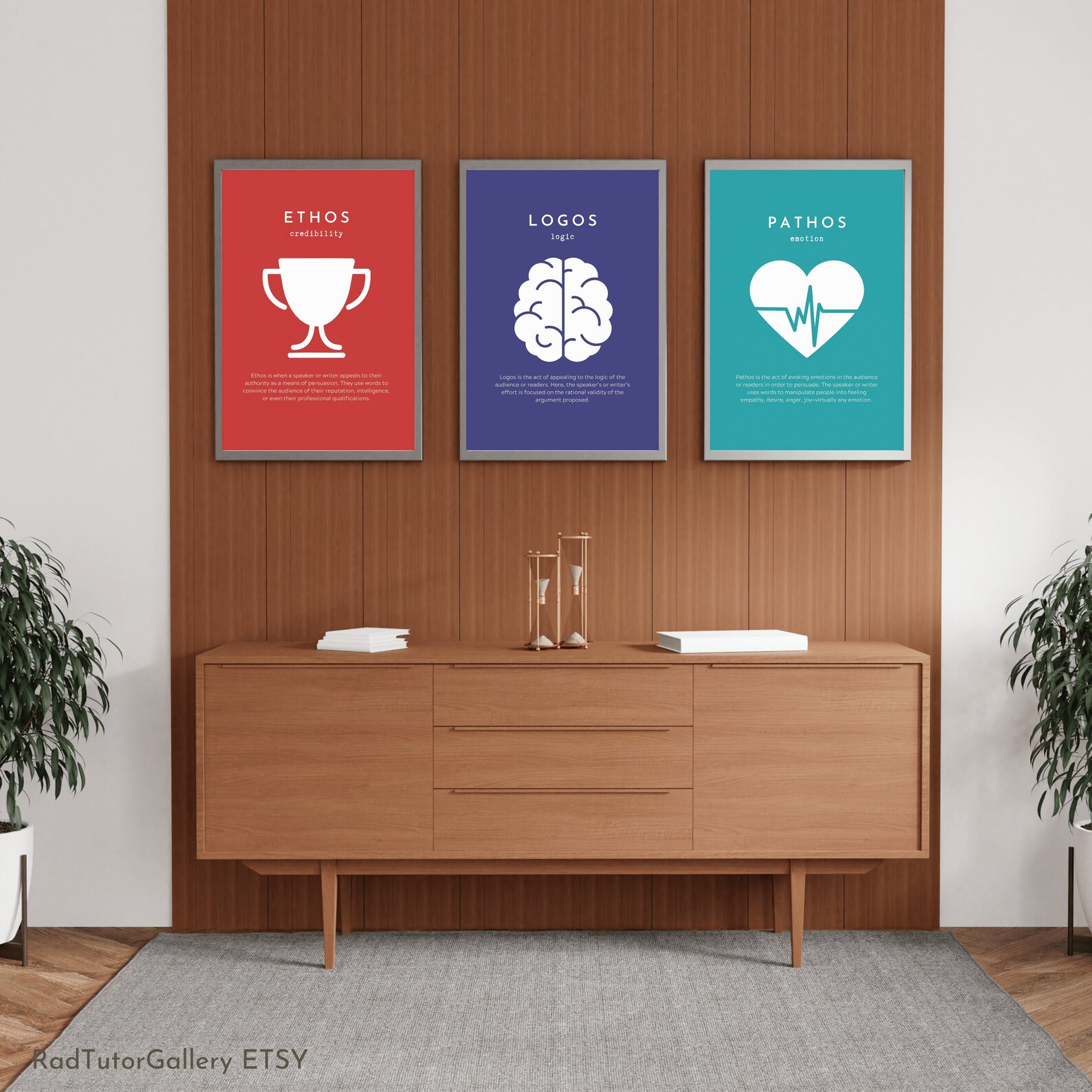 Ethos Pathos Logos Posters Set of 3, Rhetorical Appeals, English Classroom Decor, Reading Poster ...