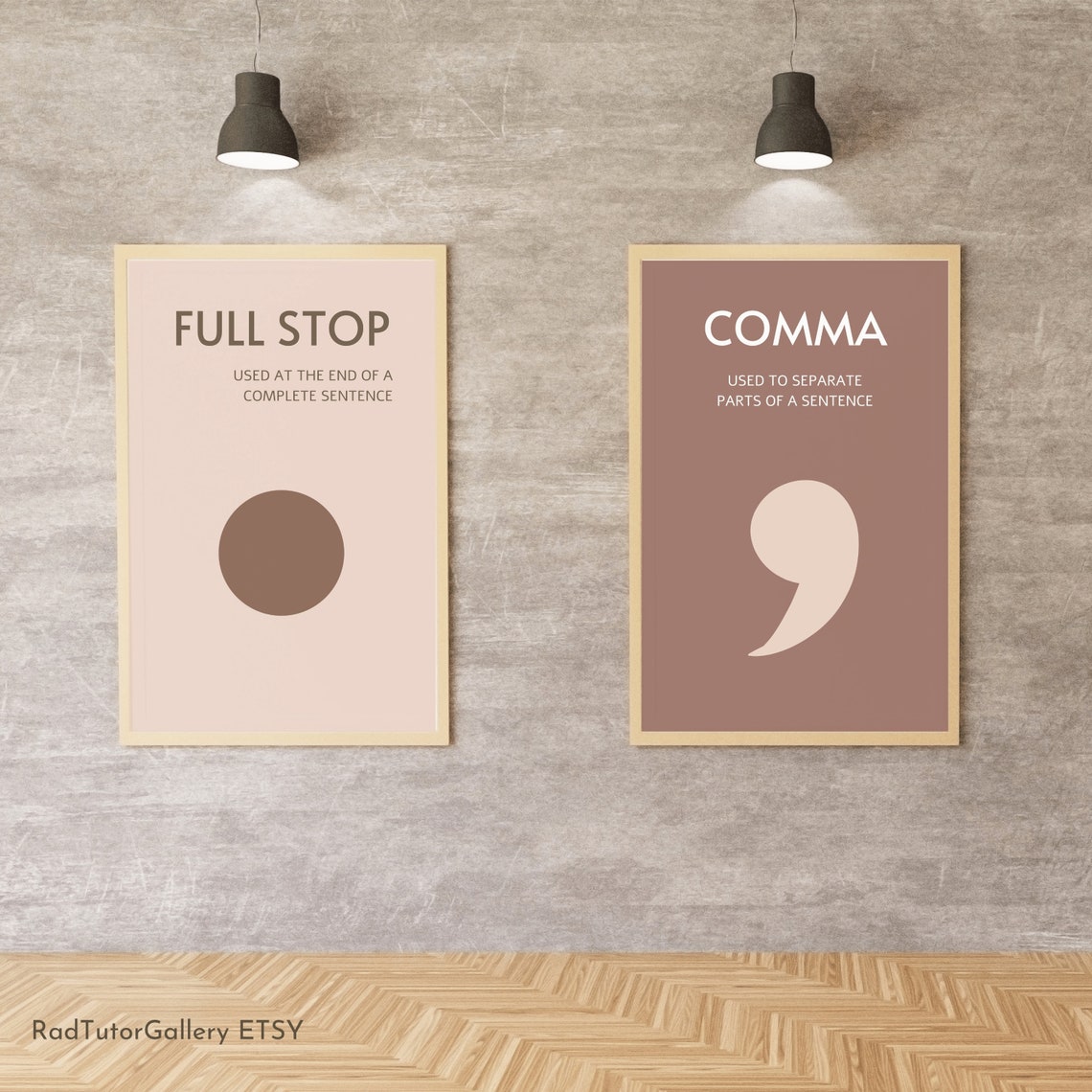 Punctuation Posters Set of 12, Boho Neutral Color Palette Classroom ...