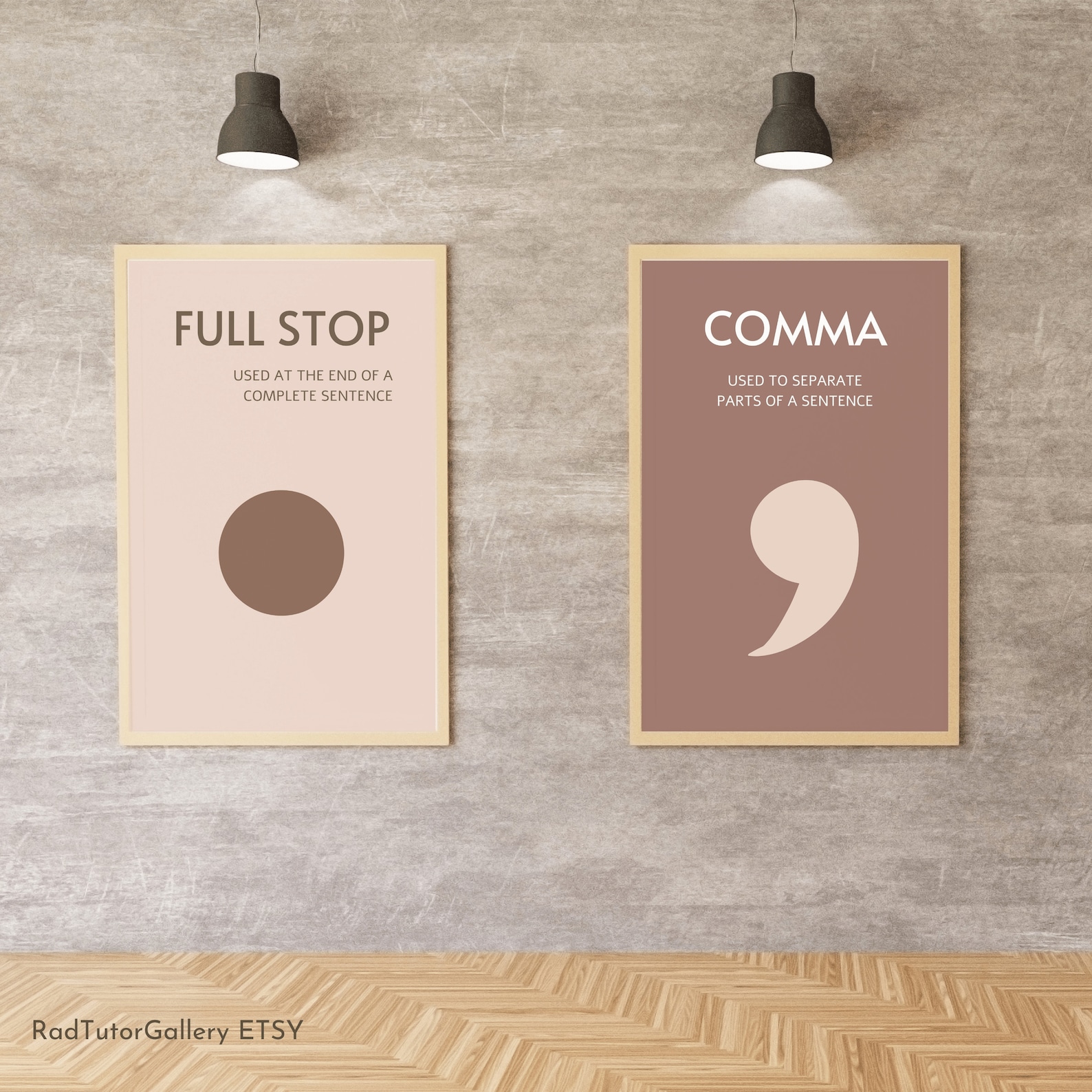 Punctuation English Classroom Posters Set of 12, Boho Classroom Decor ...
