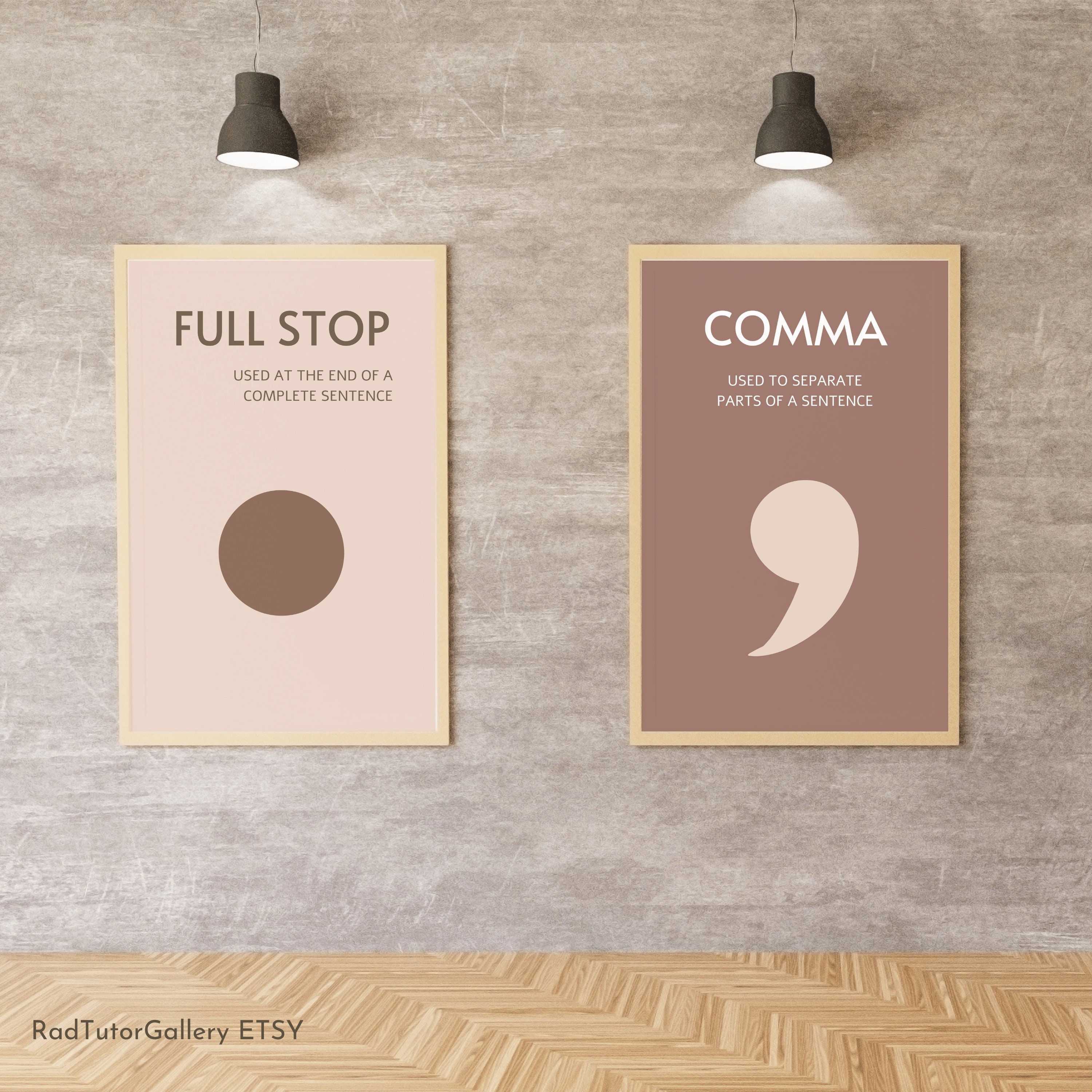 Punctuation English Classroom Posters Set of 12, Boho Classroom Decor ...