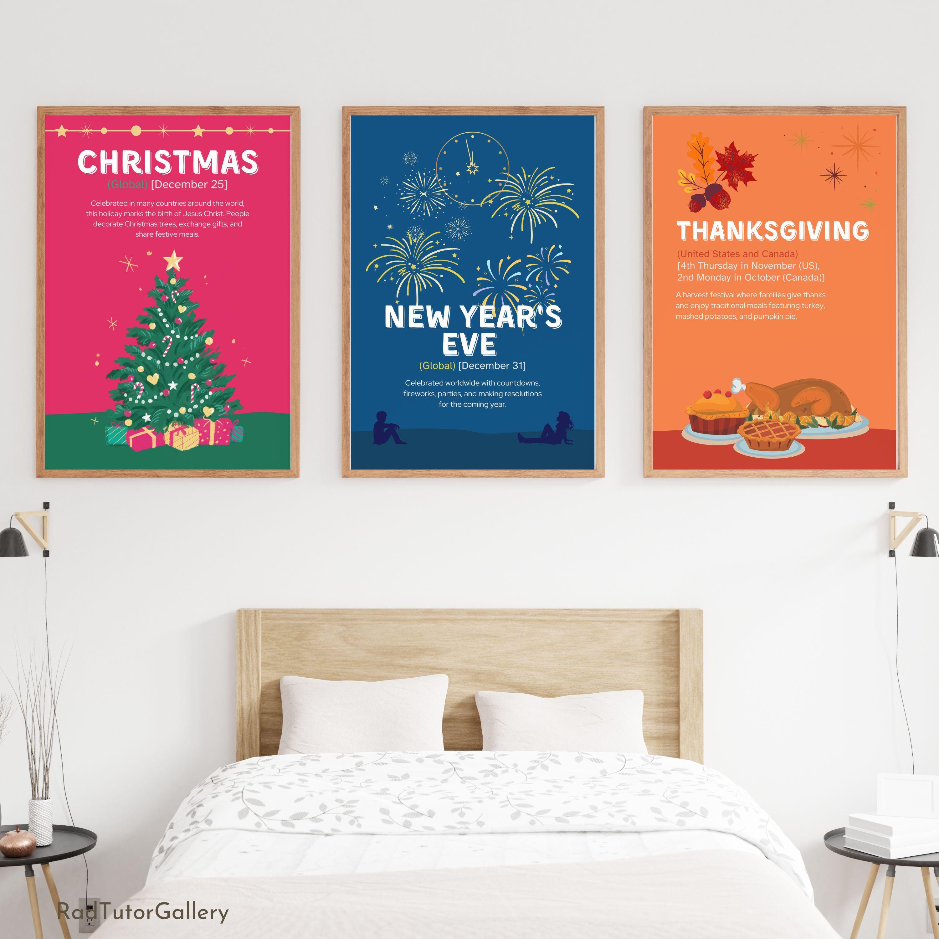 World Holidays Bulletin Board, Holidays Around the World Posters ...