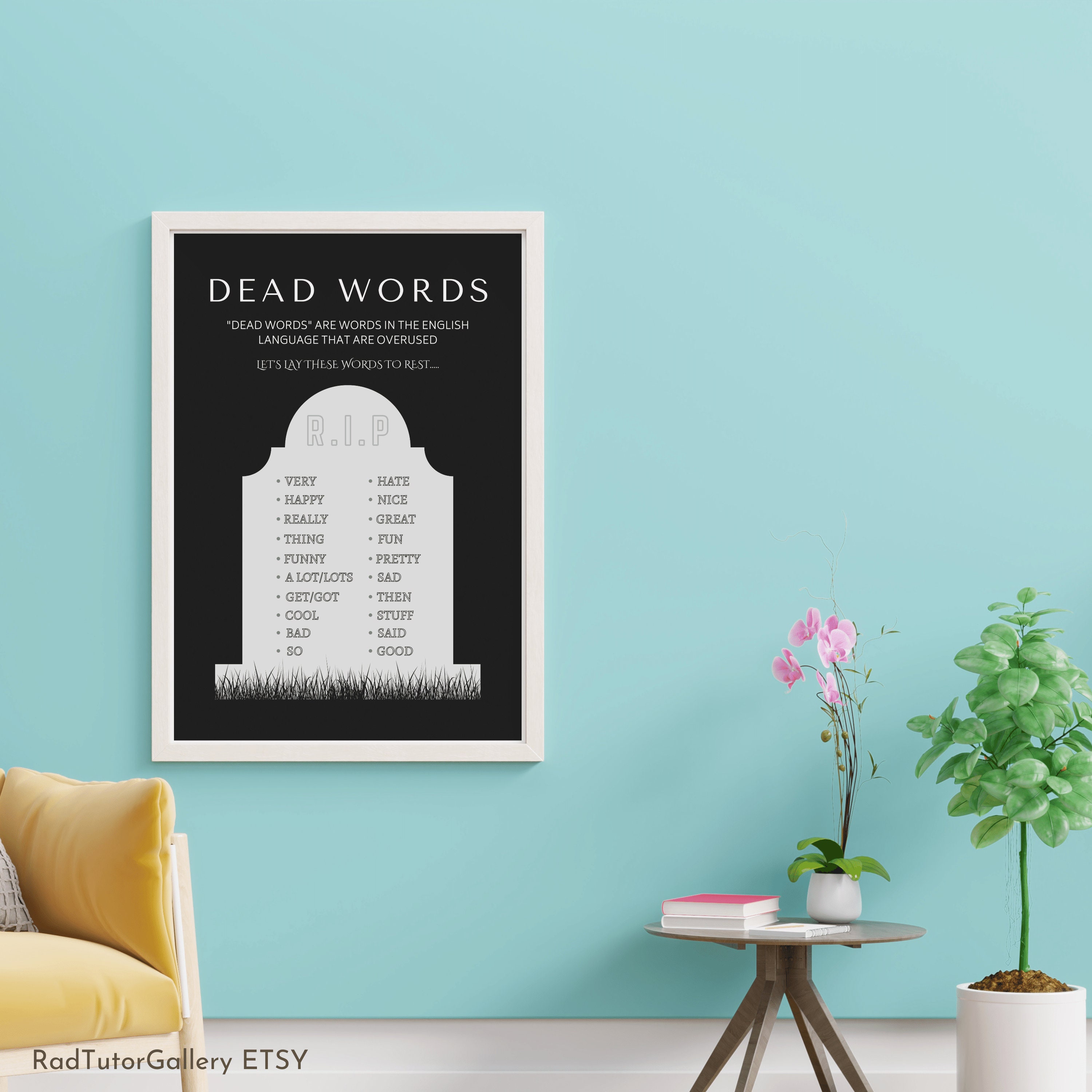 Dead Words English Classroom Decor Gothic English Class - Etsy
