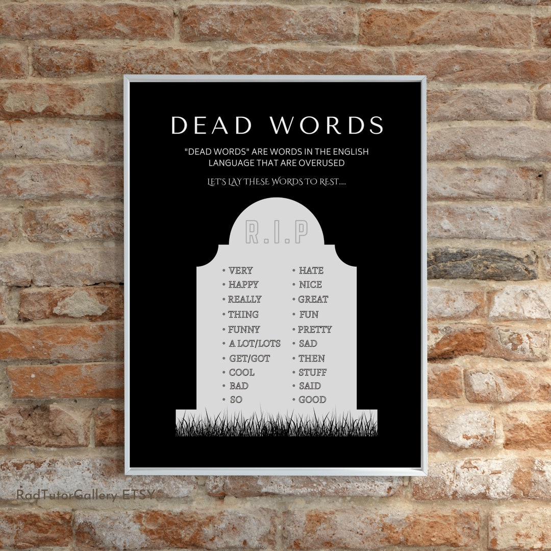 Dead Words English Classroom Decor, Gothic English Class Printable ...