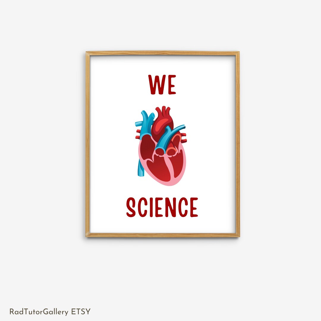 We Heart Science Wall Art, Science Posters, Classroom Educational Decor ...