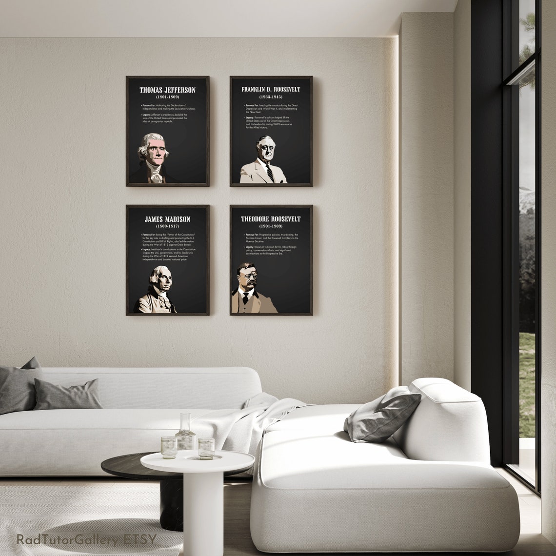 Famous US Presidents Set of 12, History Classroom Posters, American ...