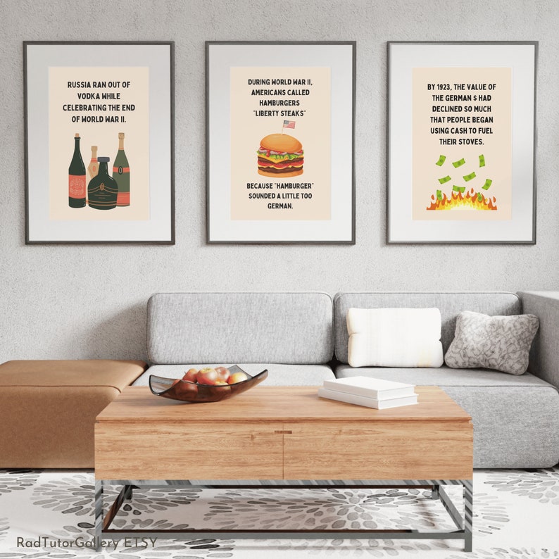 History Fun Facts Posters Set of 10, History Teacher Posters, History ...