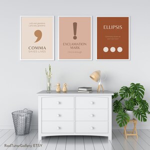 Funny Punctuation Classroom Posters, Boho Classroom Decor, English ...