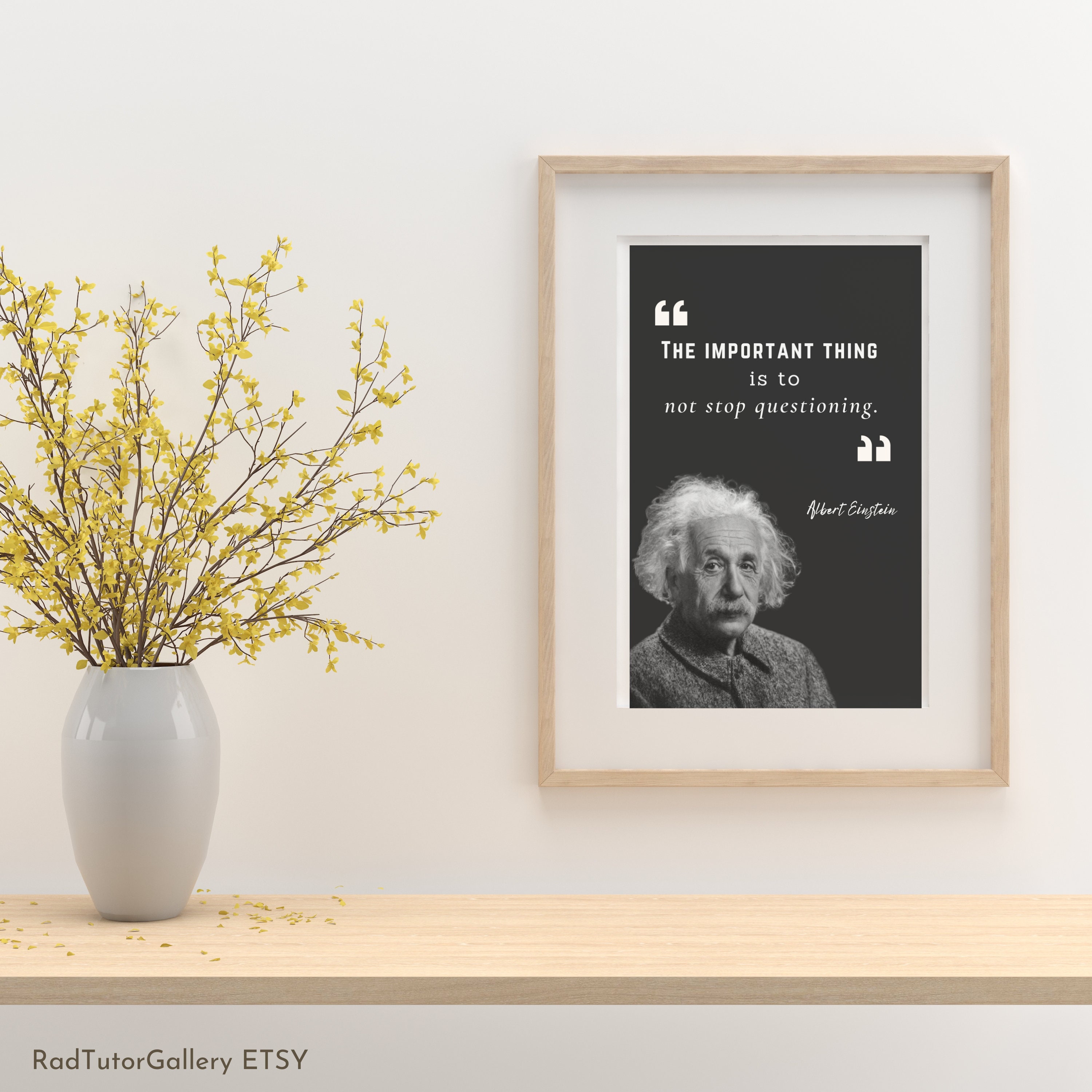 Einstein Quote Wall Art, Science Classroom Decor, Science Art Printable ...
