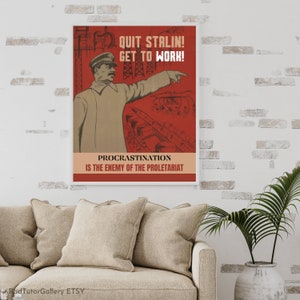 Quit Stalin Get to Work Funny Printable Classroom Poster, History ...