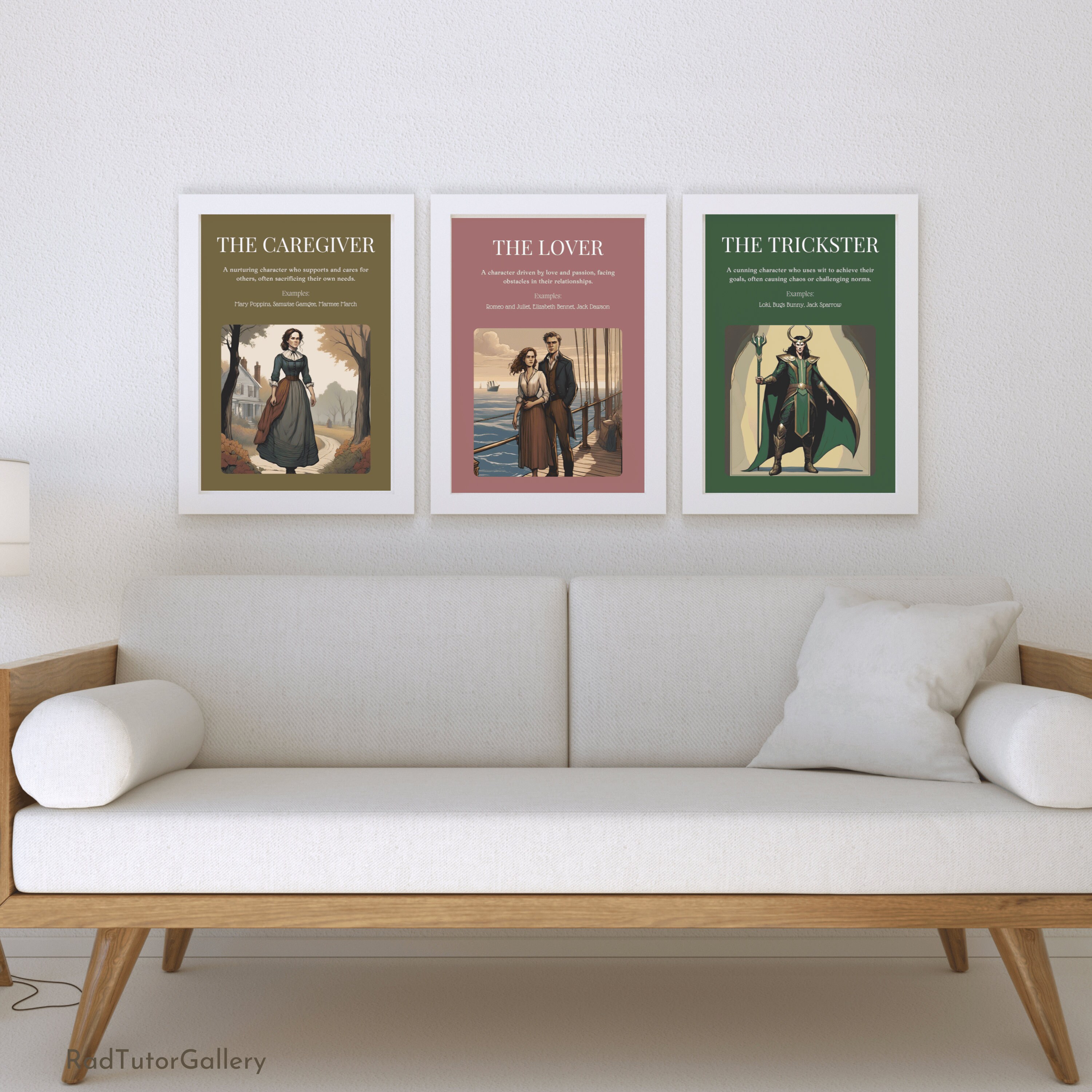 Character Archetypes Posters, Elements of Novel, Literary Prints ...