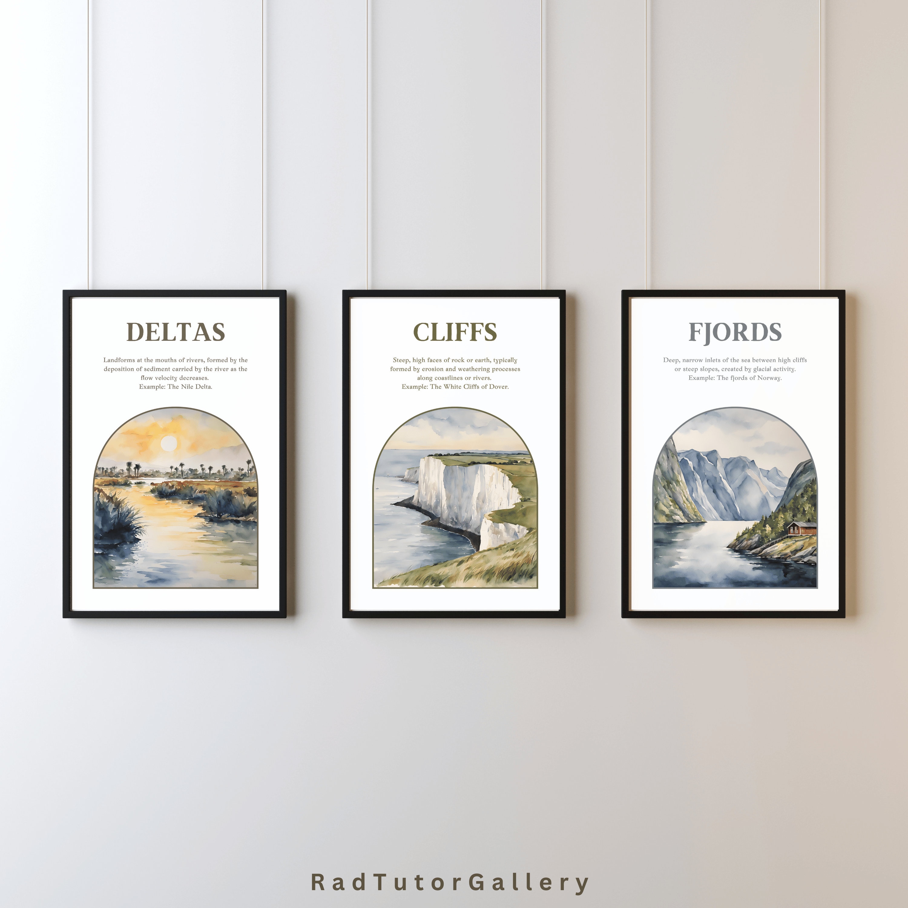 Landforms Posters Set, Natural Features Geography Classroom Decor for ...