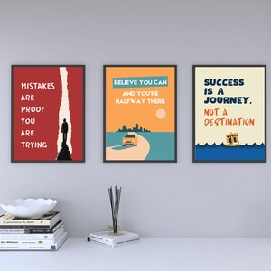 Fun Growth Mindset Classroom Poster Set of 6, Groovy Classroom Decor ...