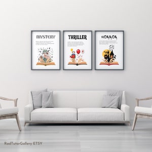 Literary Genre Posters Set of 9, Fiction Genres, Novel Genres Poster ...