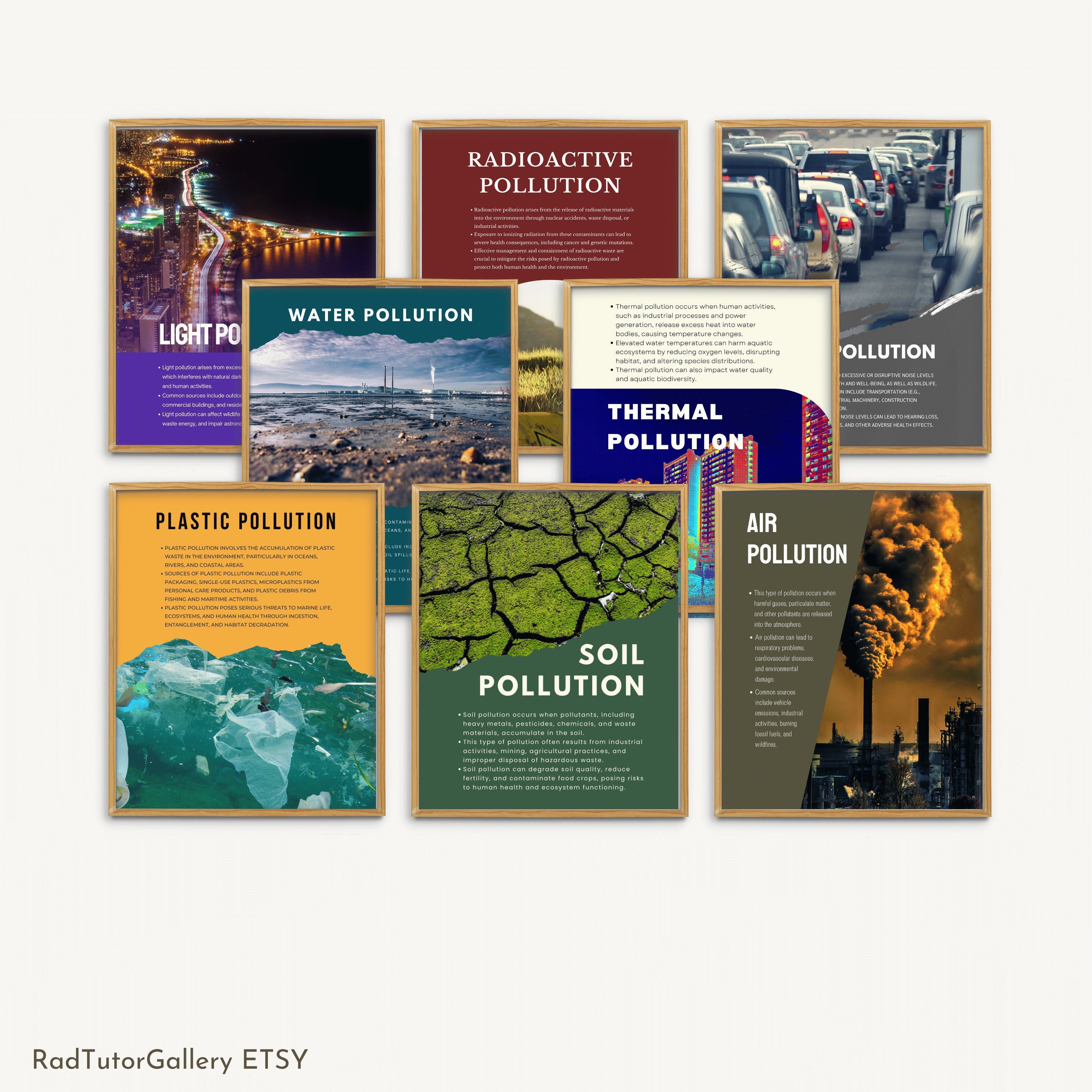Types of Pollution Prints, Environmental Science Poster, Science ...