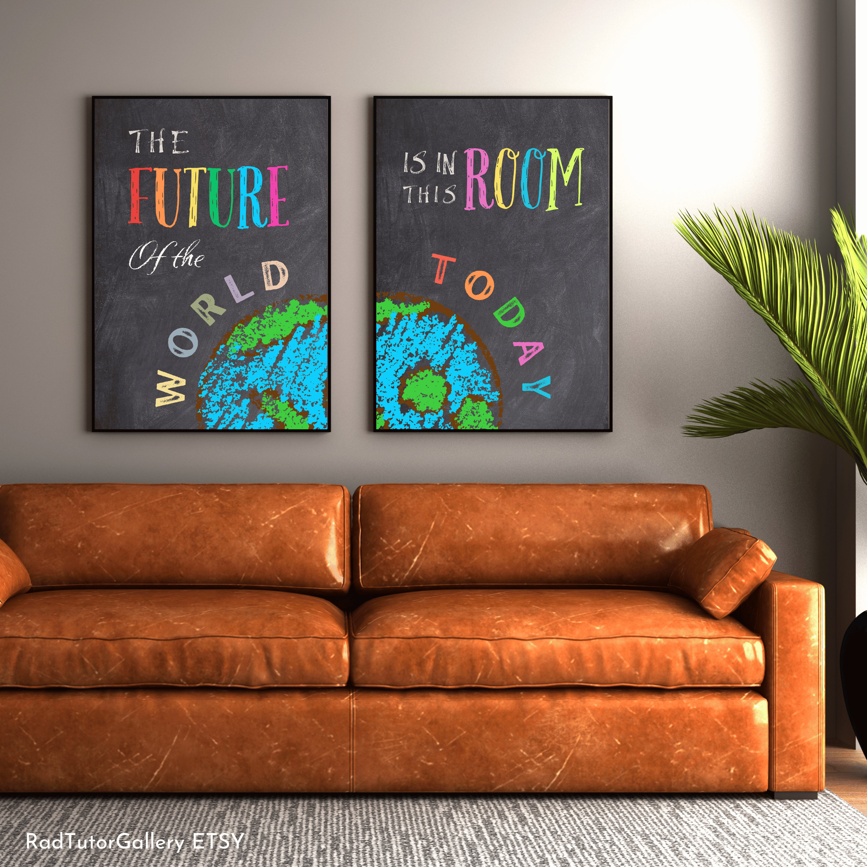 The Future of the World Blackboard Wall Art, Trendy Classroom Decor ...