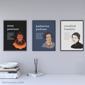 STEM Scientists and Mathematicians Posters Sets of 6, Famous Scientist ...