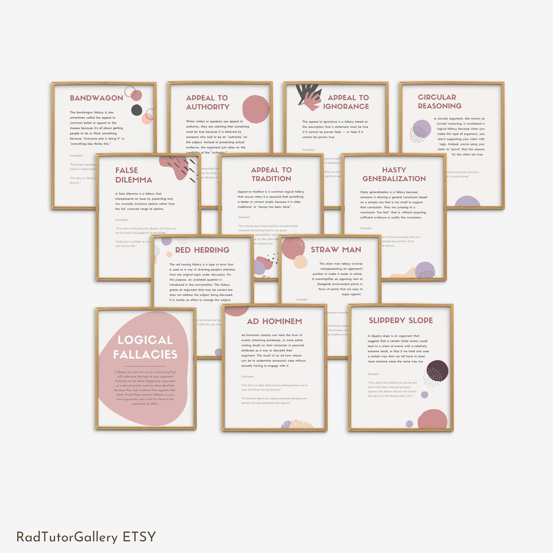 Logical Fallacies Printable Poster Set, Fallacies Posters, Debate Coach ...