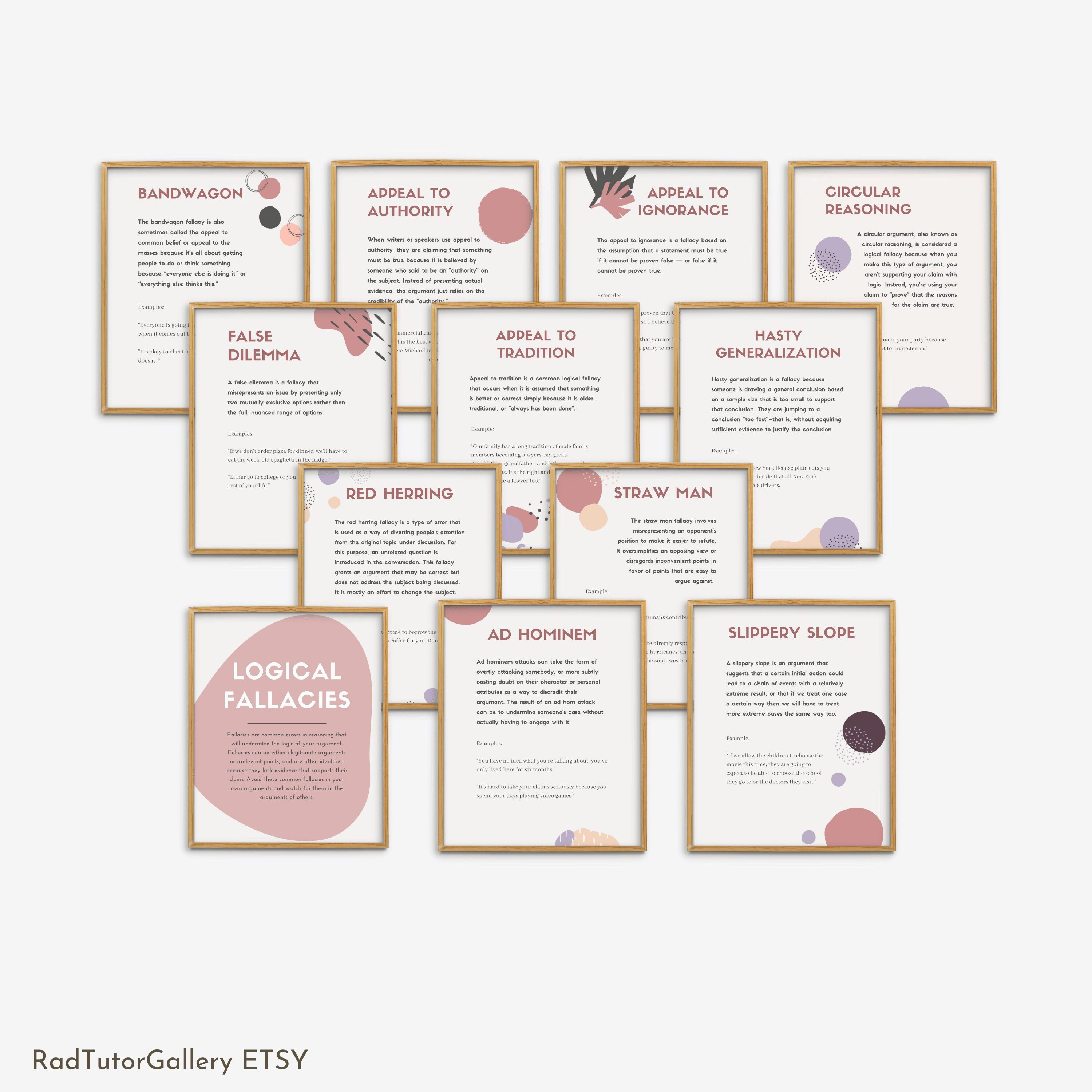 Logical Fallacies Printable Poster Set, Fallacies Posters, Debate Coach ...