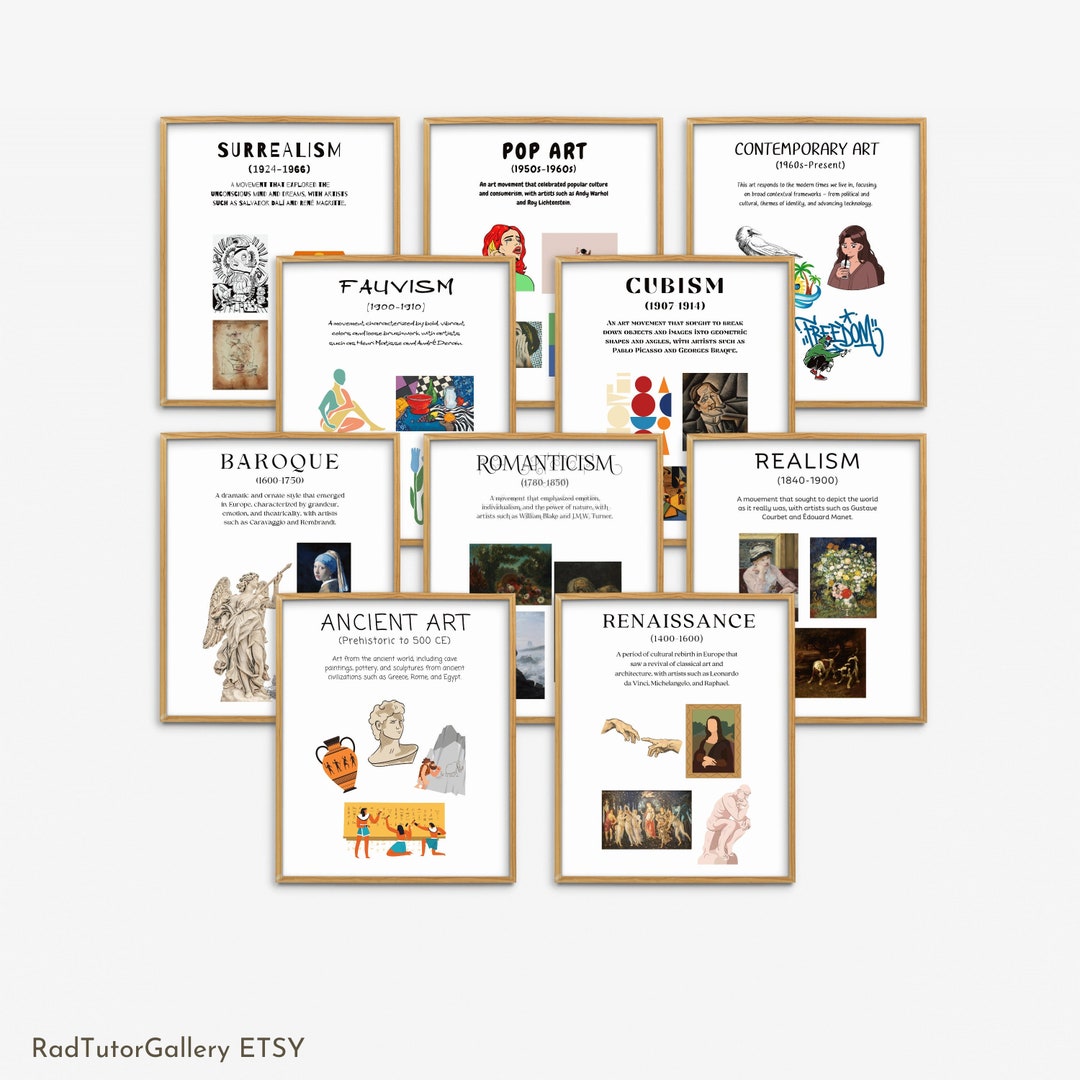 Art History Timeline Sets of 10, Classroom Decor Bundle, Art Teacher ...