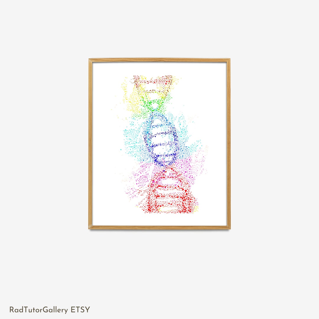DNA Aquarell Kunstdruck, Wissenschaft DNA Molekül Kunst, Medizinische ...