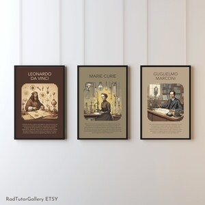 Famous Inventors Posters Set of 10, Popular Scientists Inspirational ...