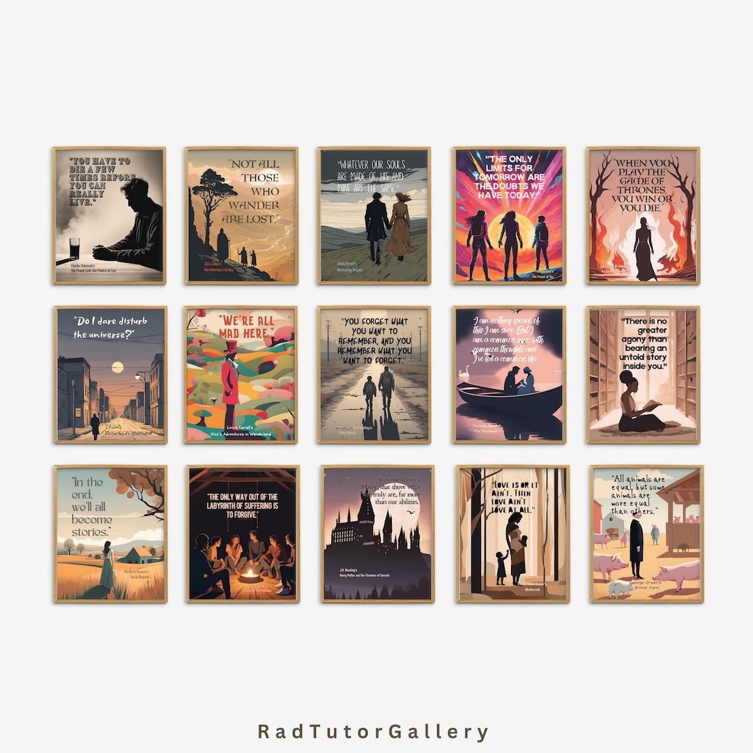 Popular Books Characters Iconic Quotes, Literature Posters, Classic ...