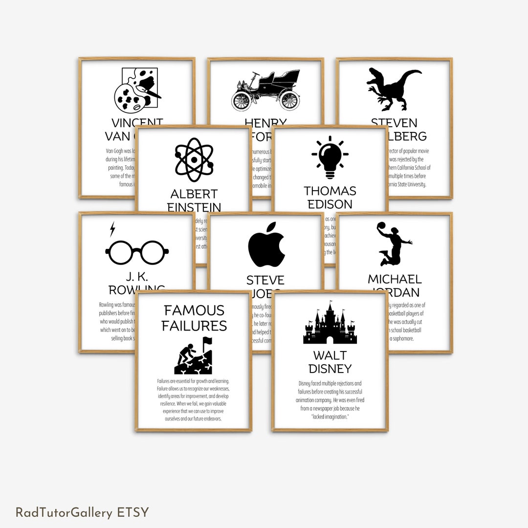 Famous Failures Posters Set of 10, Inspirational Posters, Classroom ... Famous Failures Posters Set of 10, Inspirational Posters, Classroom ...