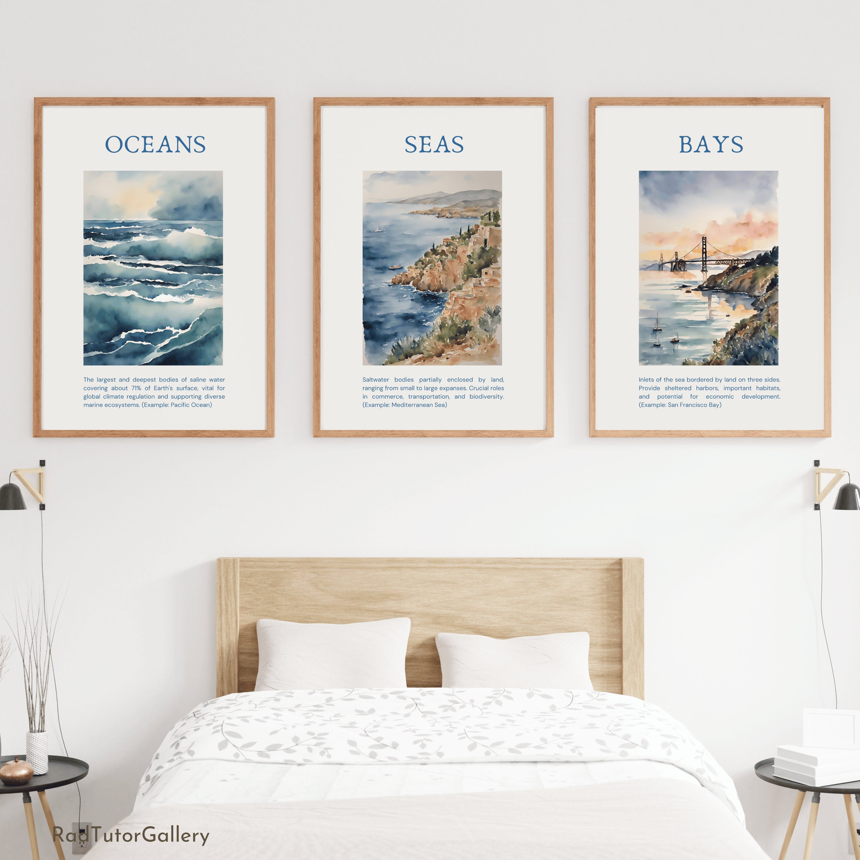Bodies of Water Posters, Natural Features Geography Classroom Decor for ...