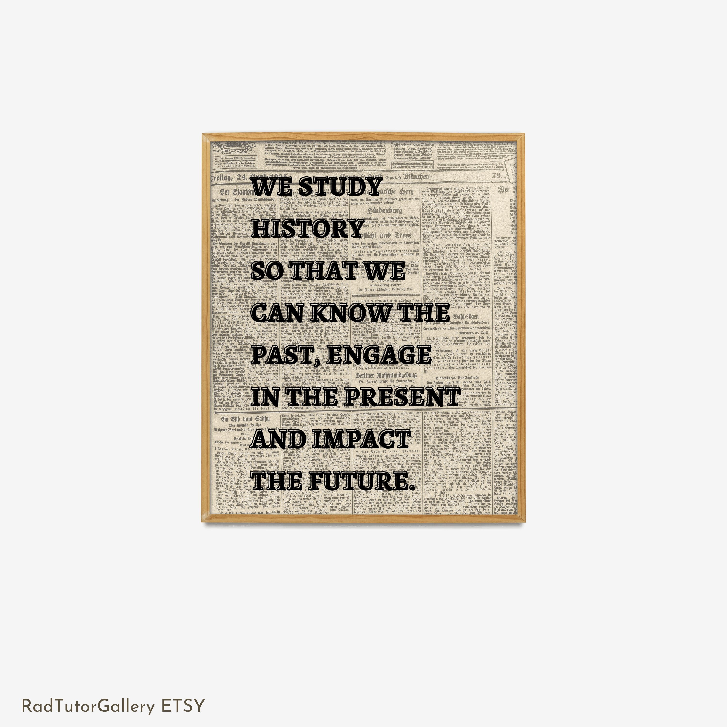 History Quote Wall Art, History Classroom Decor, History Educational ...