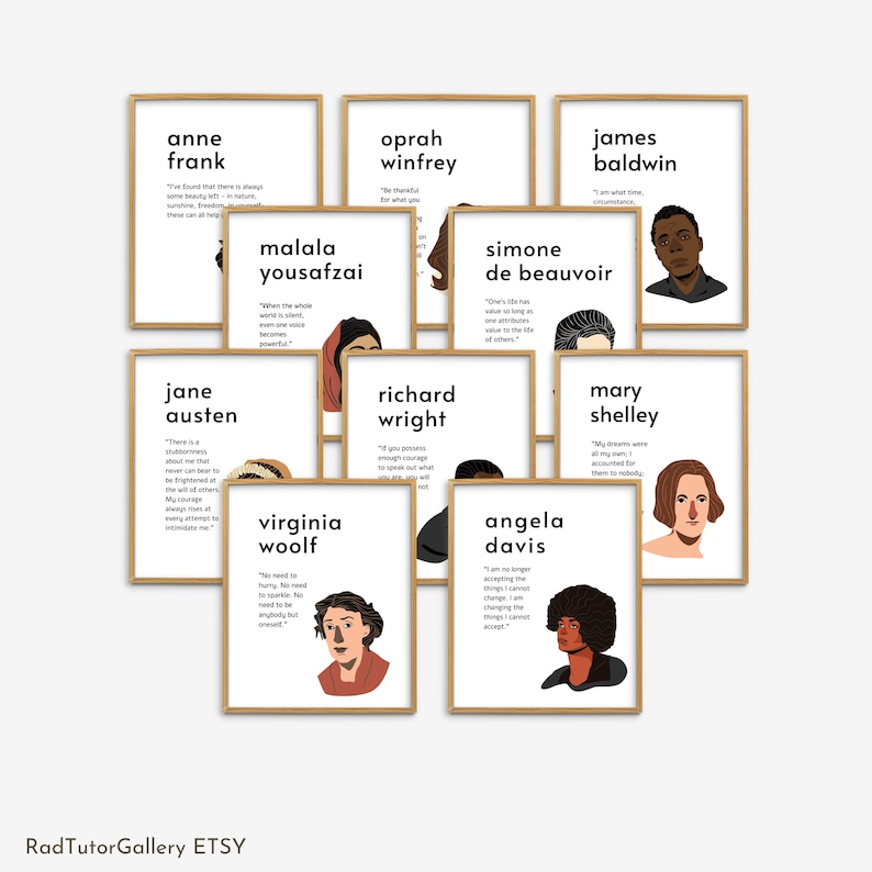 Influential Inspiring Authors Posters Book Quote Wall Collage - Etsy