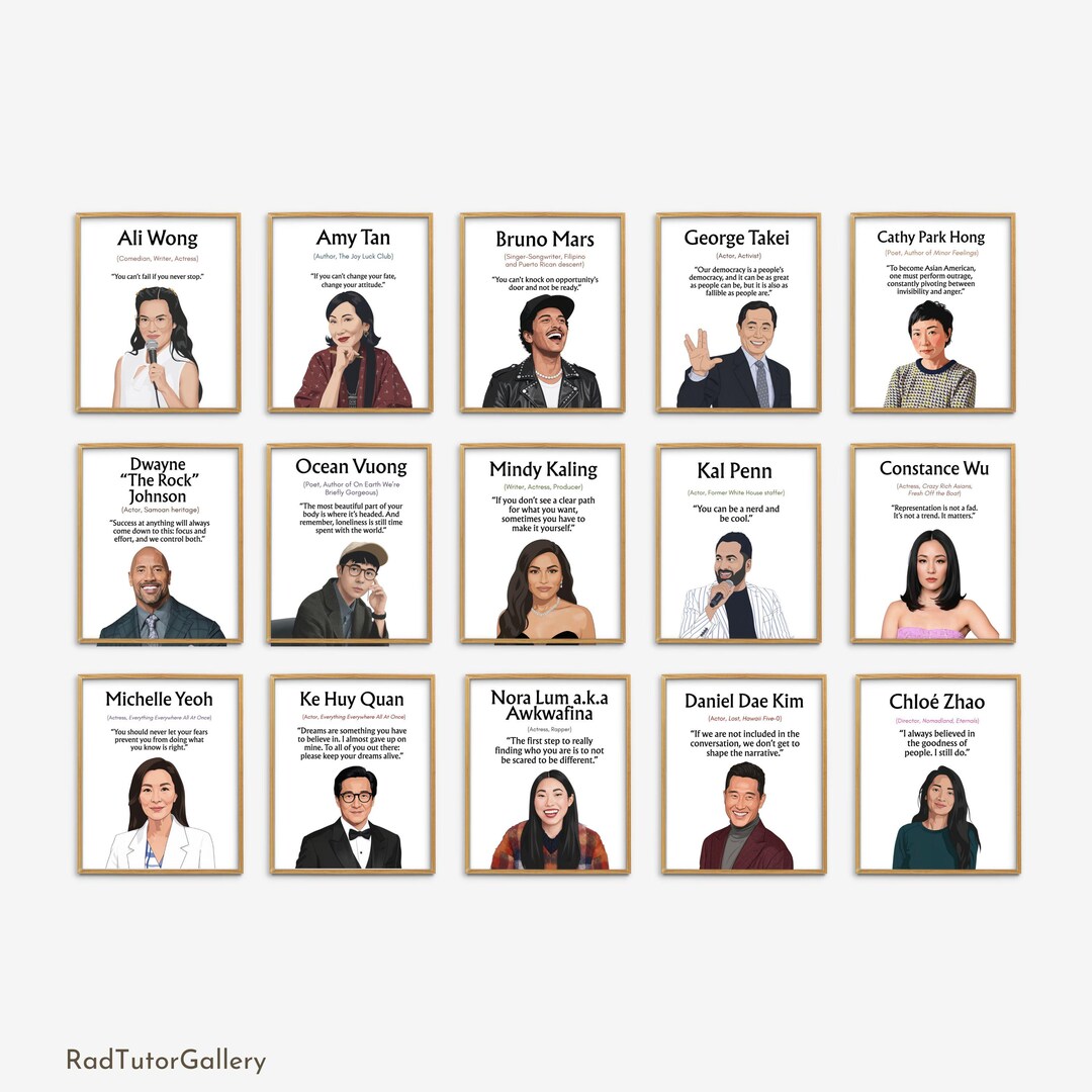 AAPI Heritage Month Posters, Asian American Pacific Islander Figures ...