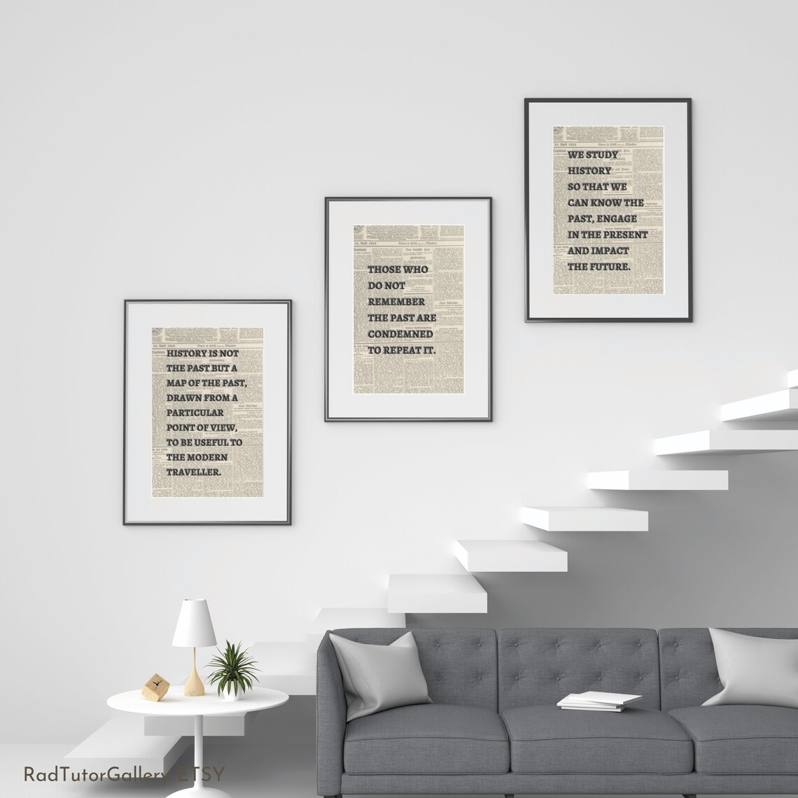 History Quote Vintage Posters Set of 3, History Classroom Decor ...