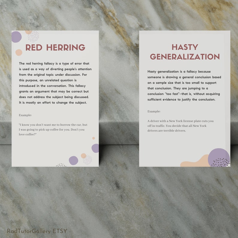 Logical Fallacies Printable Poster Set, Fallacies Posters, Debate Coach ...