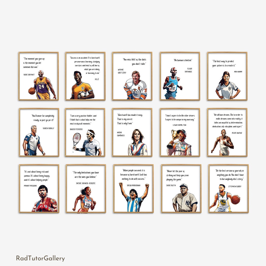 Famous Athletes Posters Set of 15, Inspirational Poster, Classroom ...