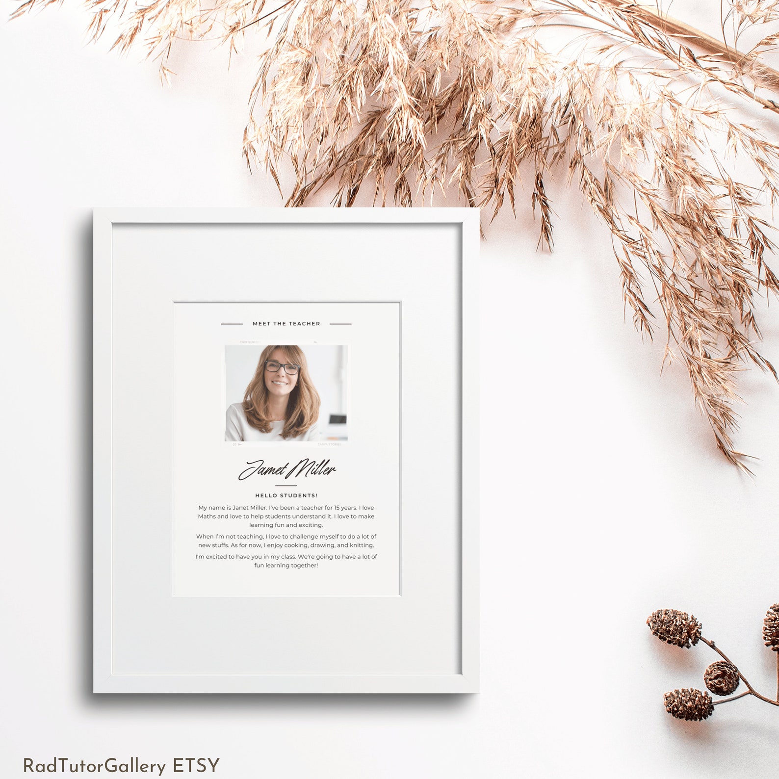 Simple Meet the Teacher Editable Template, Black and White Elegant Meet ...