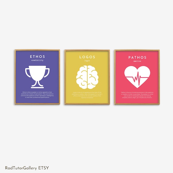 Ethos Pathos Logos Posters Set of 3 Rhetorical Appeals - Etsy