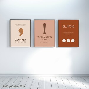 Funny Punctuation Classroom Posters, Boho Classroom Decor, English ...