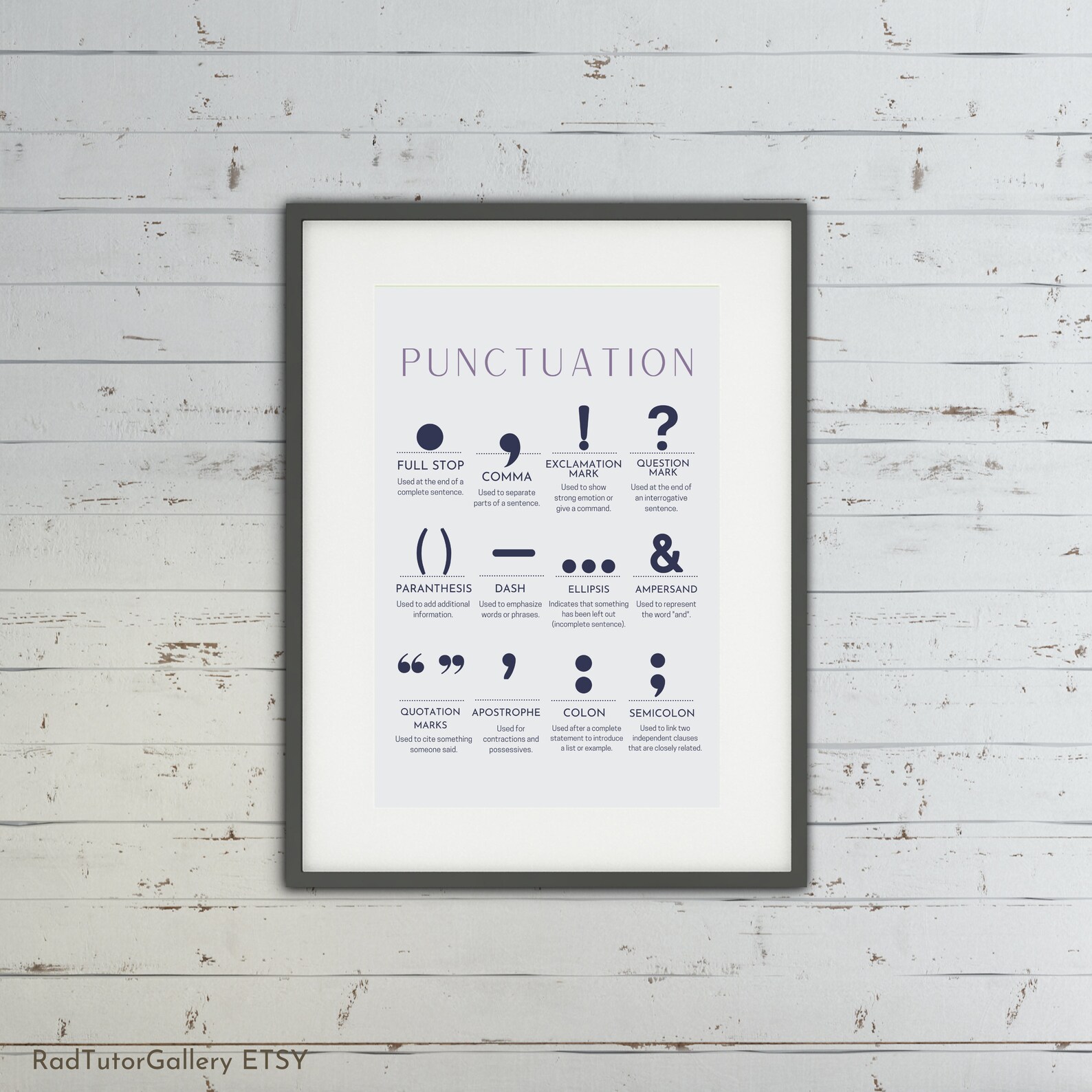 Punctuation English Classroom Poster Boho Classroom Decor - Etsy